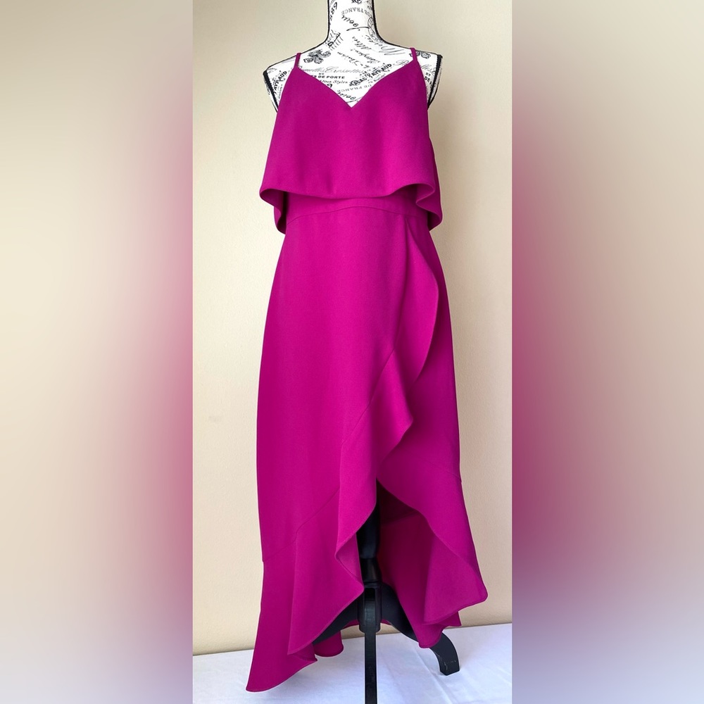Preloved Aqua Fuchsia High Low Spaghetti Strap Dress … - Gem